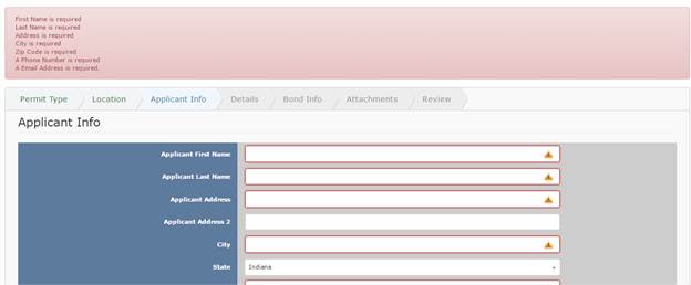 To return to a previous application screen, click the Back button.